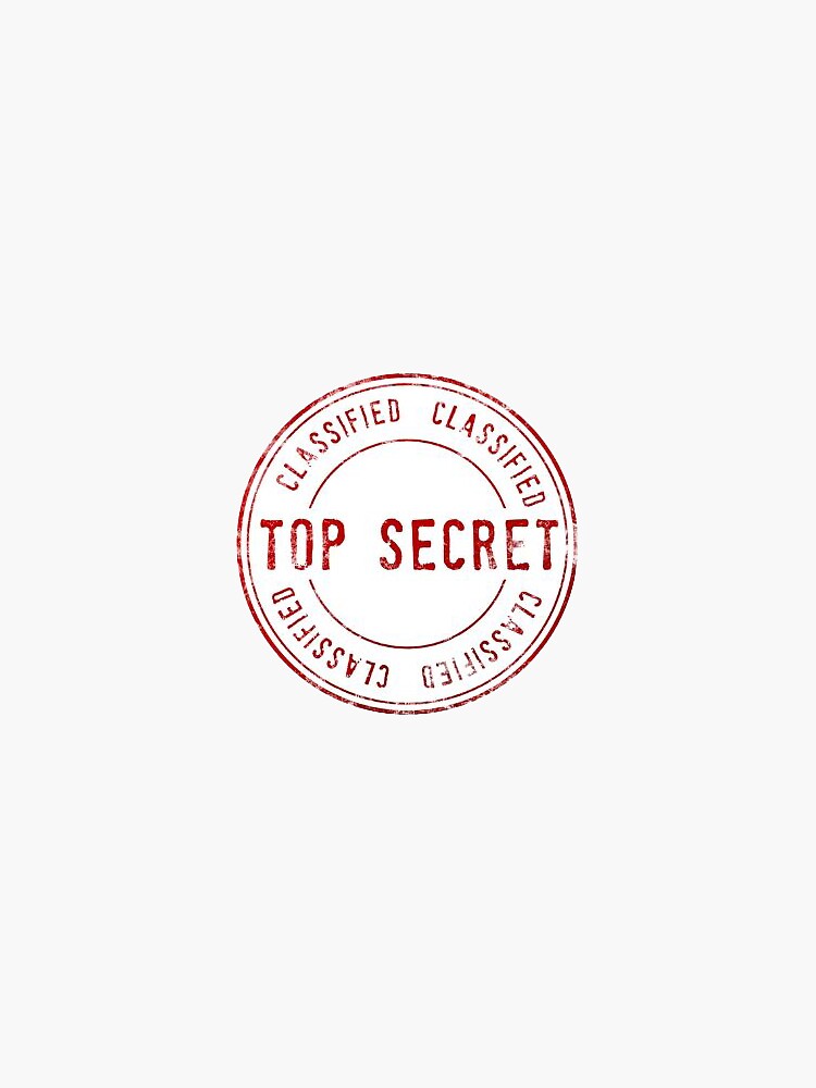 "Top Secret Sticker" Sticker for Sale by Little--One | Redbubble