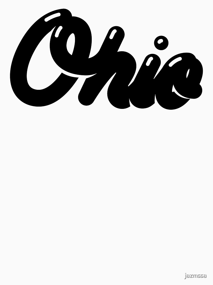 "Ohio Bubble Script" T-shirt for Sale by jazmssa | Redbubble | outline ...
