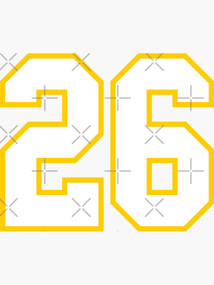 "Twenty Six White Jersey Number 26" Sticker for Sale by elhefe | Redbubble