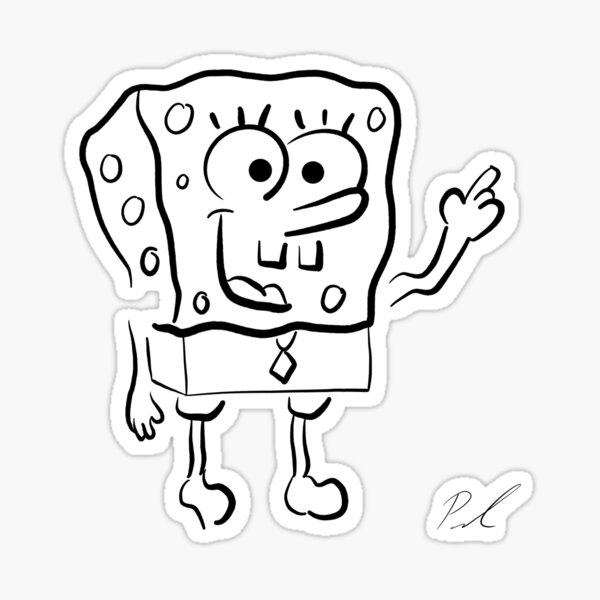 "Happy Spongebob" Sticker by davidpscne | Redbubble