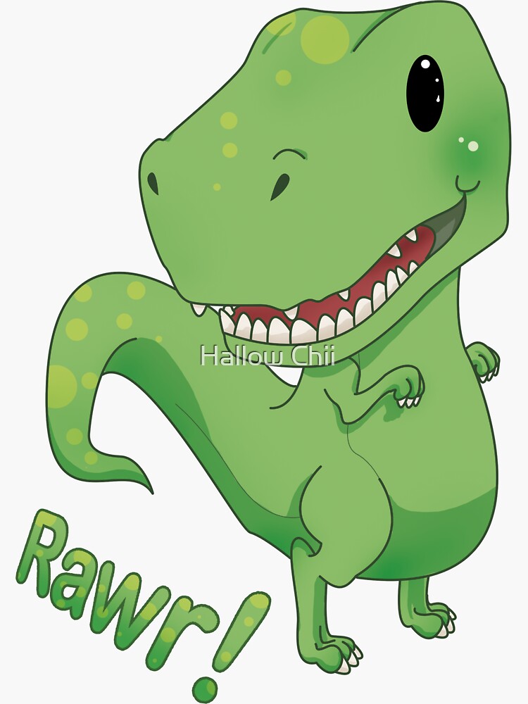 "Dino Rawr!" Sticker by chiichanny | Redbubble