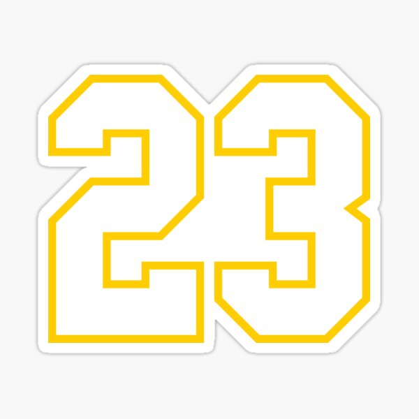 "Twenty Three White Jersey Number 23" Sticker for Sale by elhefe ...