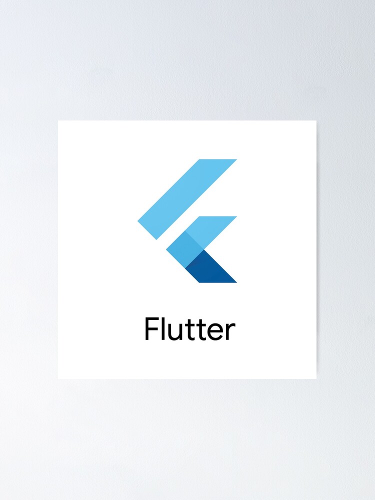 "Flutter SDK Logo with Name in Black" Poster for Sale by ciberninjas ...