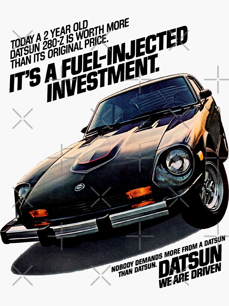"DATSUN 280Z 280-Z" Sticker by ThrowbackM2 | Redbubble