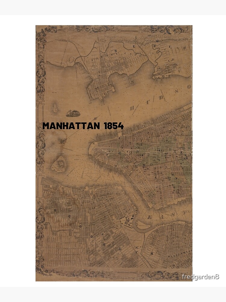 "OLD MAP OF MANHATTAN, NEW YORK 1854" Photographic Print by fredgarden8 ...