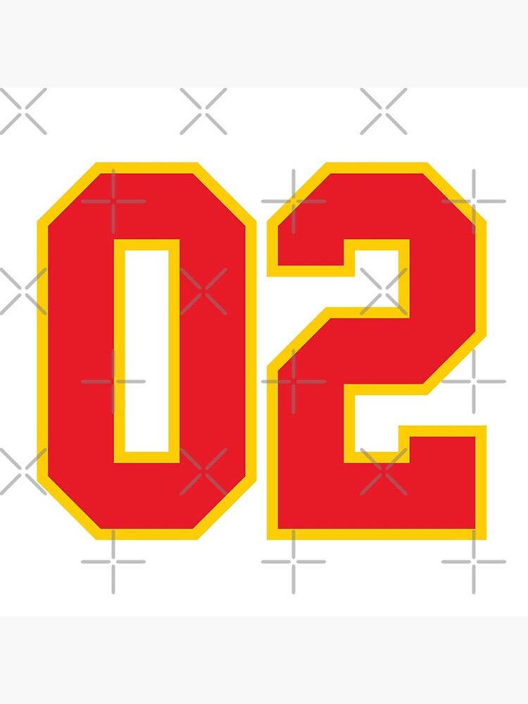 "02 Jersey Number, Two Red" Poster for Sale by elhefe | Redbubble