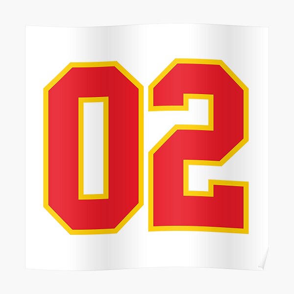 "02 Jersey Number, Two Red" Poster for Sale by elhefe | Redbubble