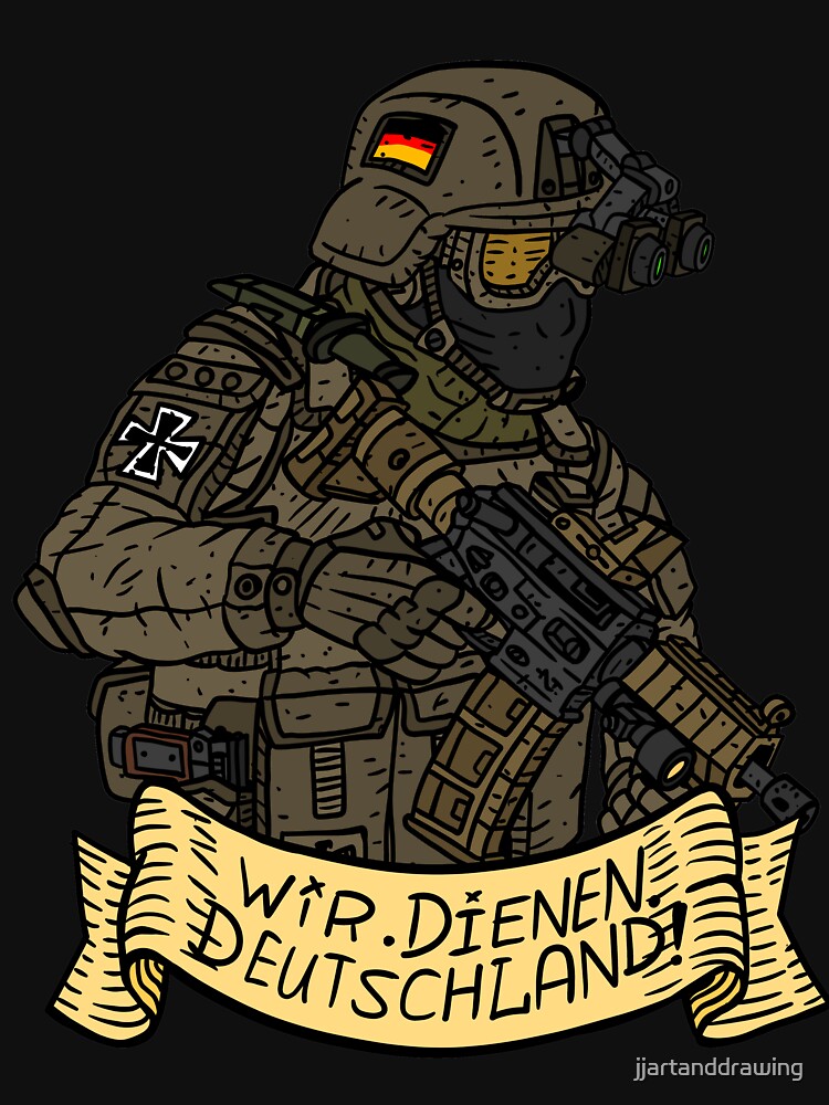 "german bundeswehr soldier, armed forces of germany. with motto. " T ...