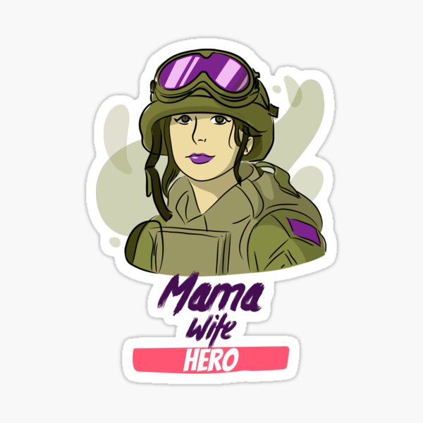 "Mama, wife, hero" Sticker by ViolaNagy | Redbubble