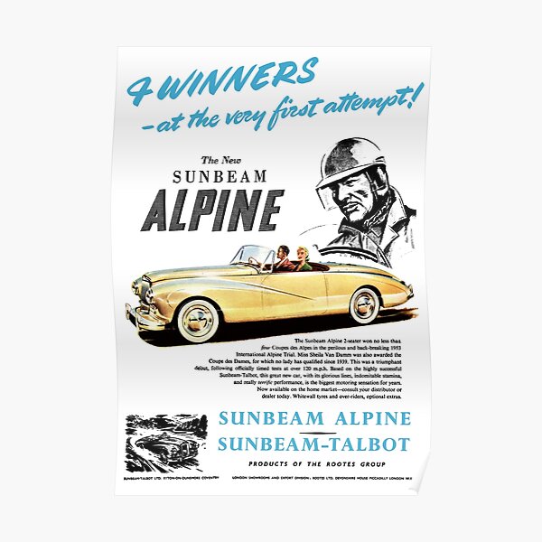Póster «SUNBEAM ALPINE - SUNBEAM-TALBOT» de ThrowbackM2 | Redbubble