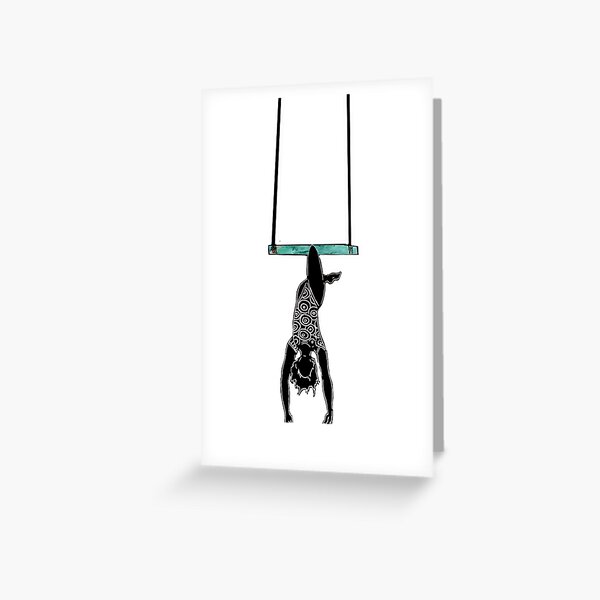 "Single Leg Hang Trapeze inverted (Drown in Maroon Light)" Greeting ...