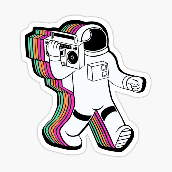 "Spaceman Vibing" Sticker for Sale by Cam3dwards | Redbubble