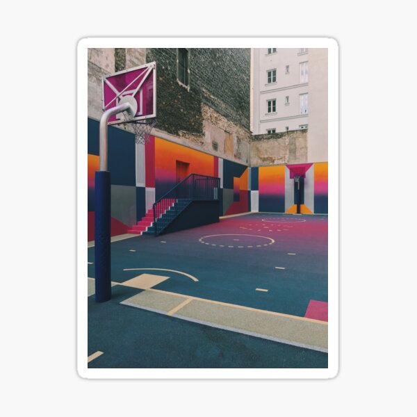 "Colorful Basketball Court" Sticker for Sale by ClothingGen | Redbubble