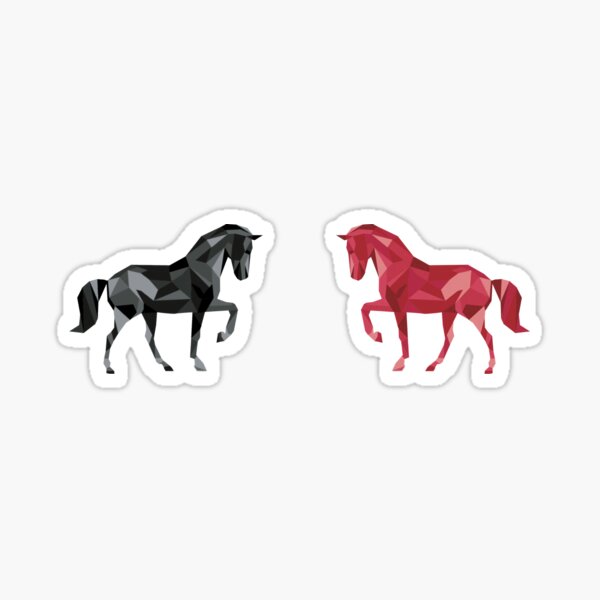 "Black horse red horse" Sticker for Sale by stone45 | Redbubble