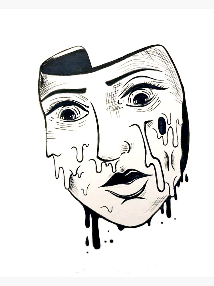 "Abstract Mask Line Drawing" Sticker by laurynlambourne | Redbubble