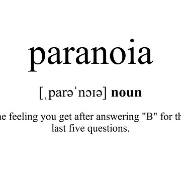 "Paranoia Definition | Dictionary Collection" Poster by Designschmiede ...