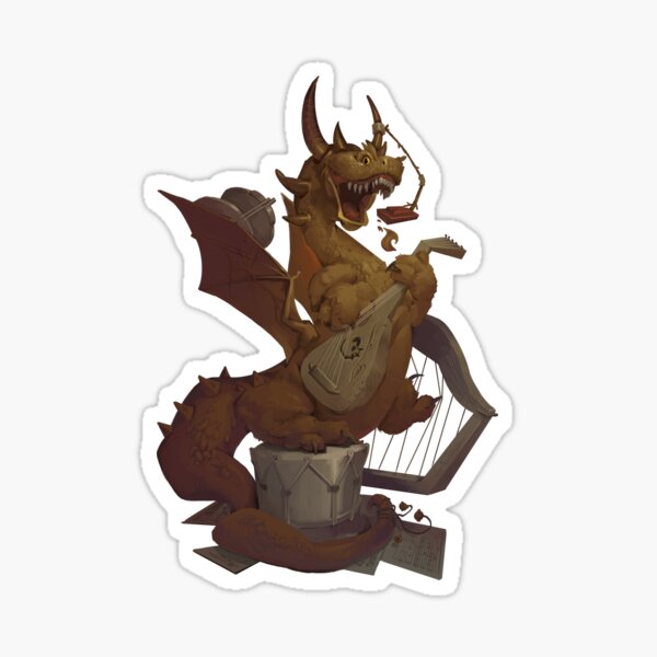"Bard Dragon" Sticker for Sale by phantomfirefly | Redbubble