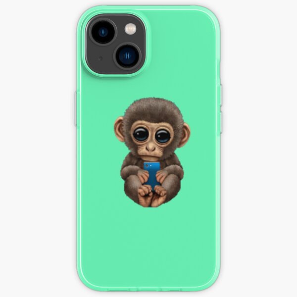 "Cute monkey holding phone" iPhone Case for Sale by DubDub712 | Redbubble
