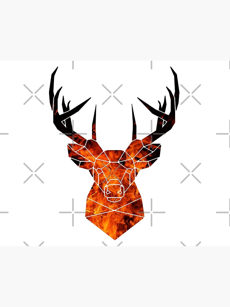 "Stag Silhouette on flaming fire Background" Art Print by piordesign ...