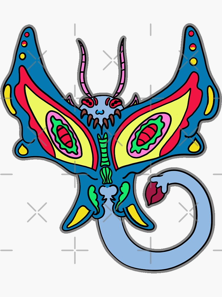 "Neon Moth Kaiju" Sticker for Sale by TRKDesigns | Redbubble