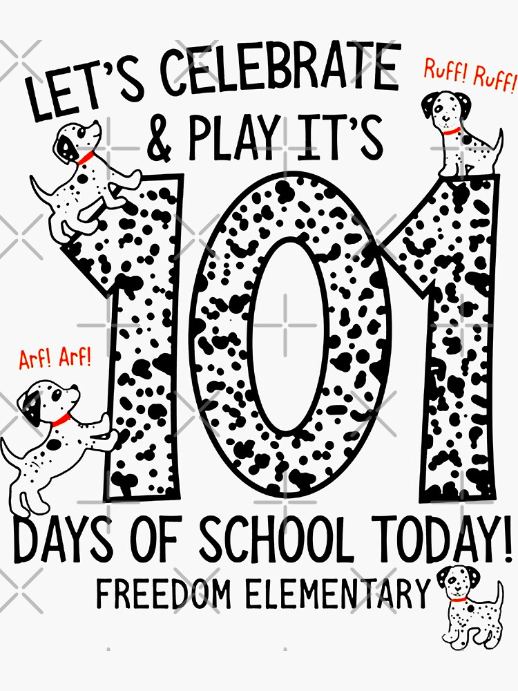 Pegatina «Celebremos y juguemos sus 101 días de escuela primaria ...