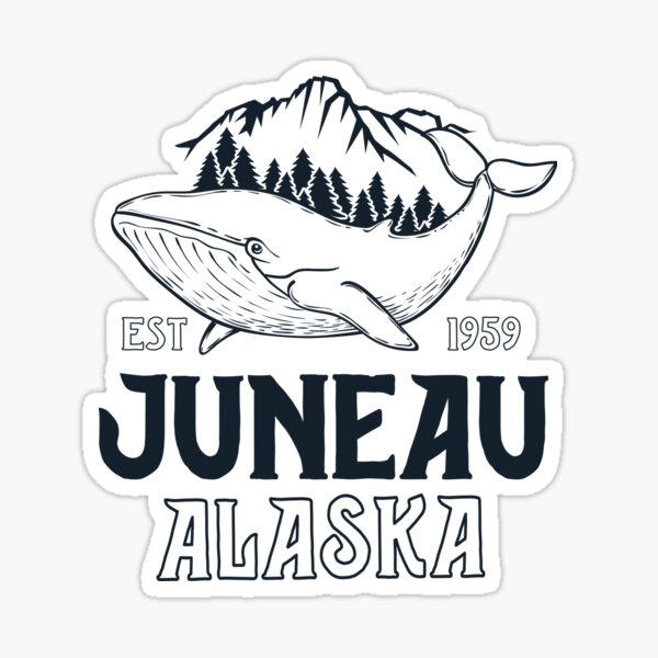 "Juneau Alaska T Shirt Whale Hiking Cruise Family Vacation" Sticker for ...