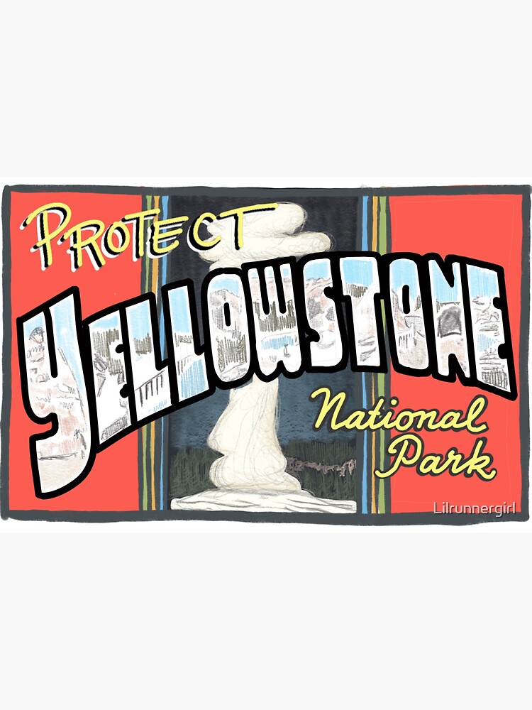 "PROTECT Yellowstone National Park" Sticker for Sale by Lilrunnergirl ...