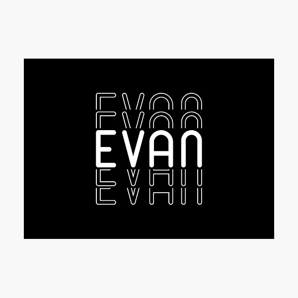 Lámina fotográfica «Nombre Evan en estilo blanco y negro» de Time-is ...