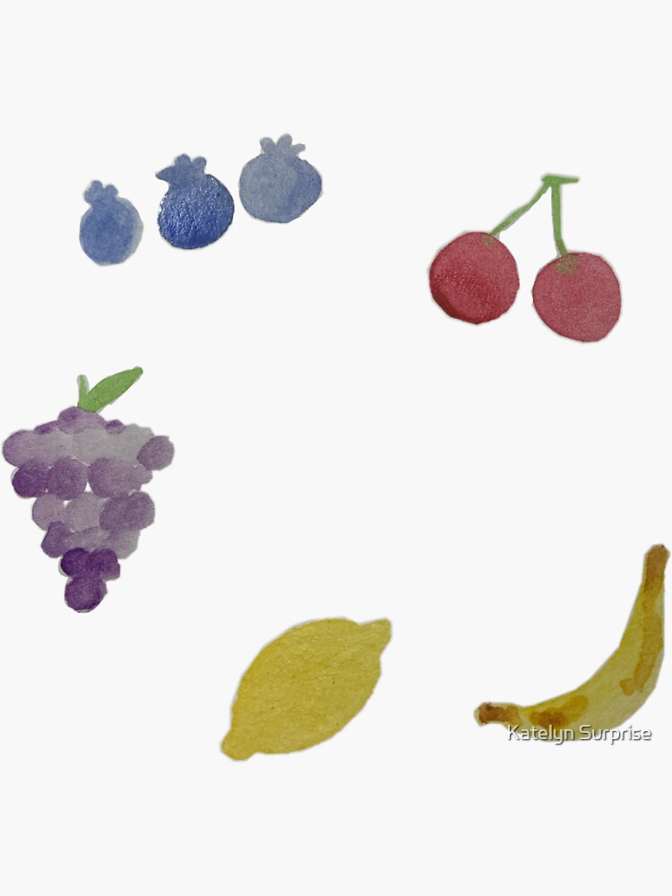 "Fruits sticker pack" Sticker for Sale by Yellowdaisi | Redbubble