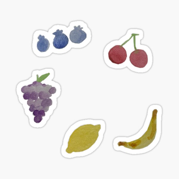 "Fruits sticker pack" Sticker for Sale by Yellowdaisi | Redbubble