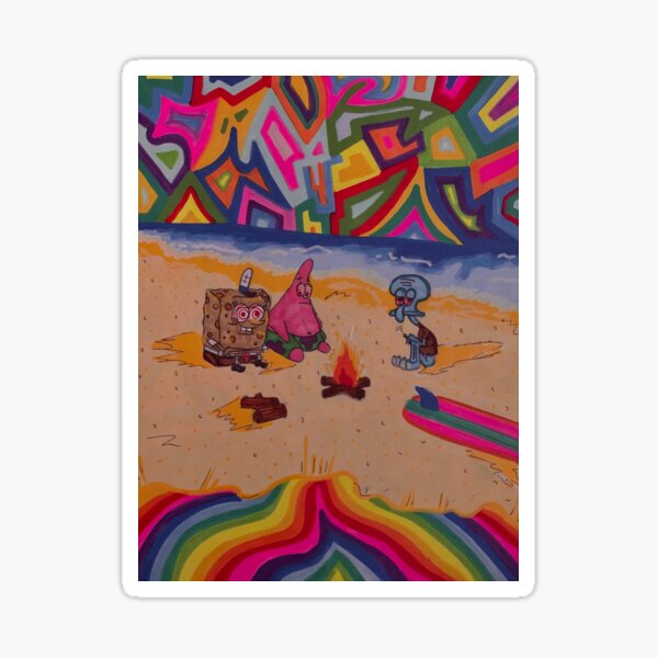 "Spongebob Campfire Trip" Sticker by caitlm | Redbubble