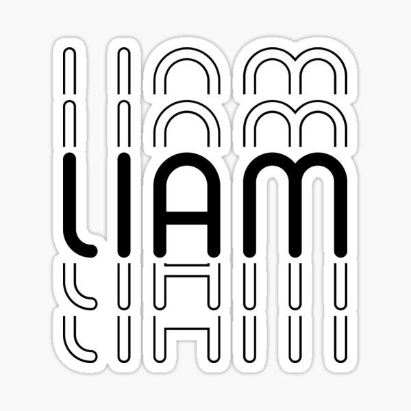 Pegatina «Nombre Liam en estilo blanco y negro» de Time-is-Money ...