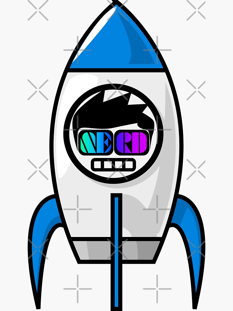 "Space nerd in a rocket to outer space" Sticker for Sale by NerdySherds ...
