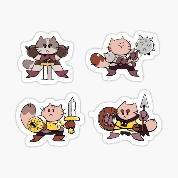"RPG Dungeon Cats set" Sticker for Sale by lilismithwick | Redbubble