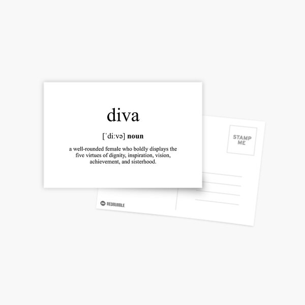 "Diva Definition | Dictionary Collection" Postcard by Designschmiede ...