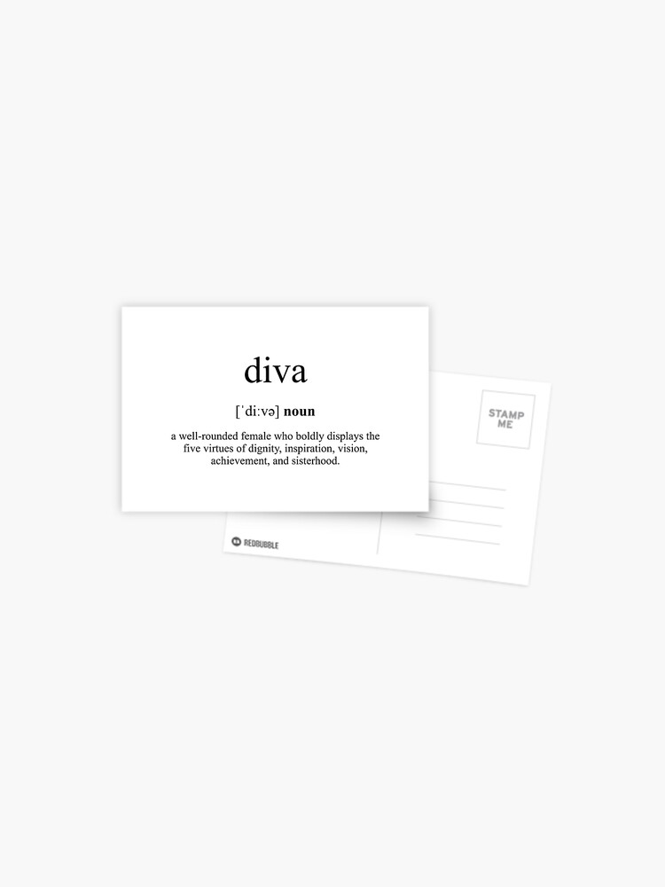 "Diva Definition | Dictionary Collection" Postcard by Designschmiede ...