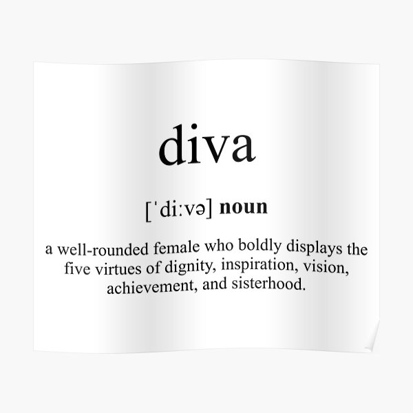 "Diva Definition | Dictionary Collection" Poster for Sale by ...