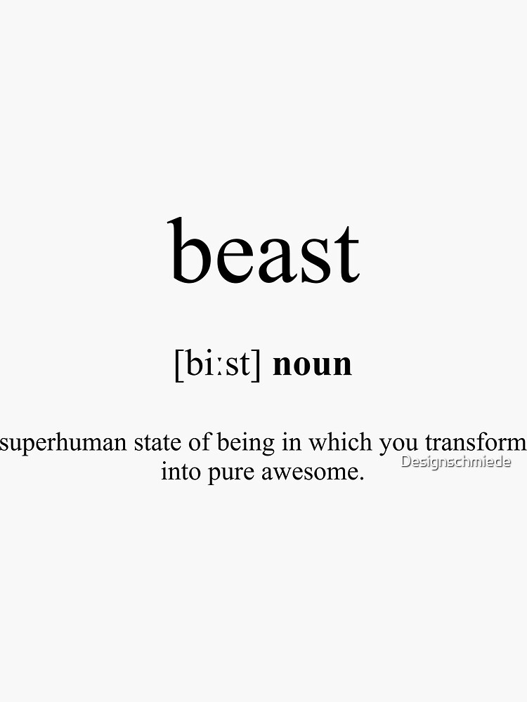 "Beast Definition | Dictionary Collection" Sticker for Sale by ...