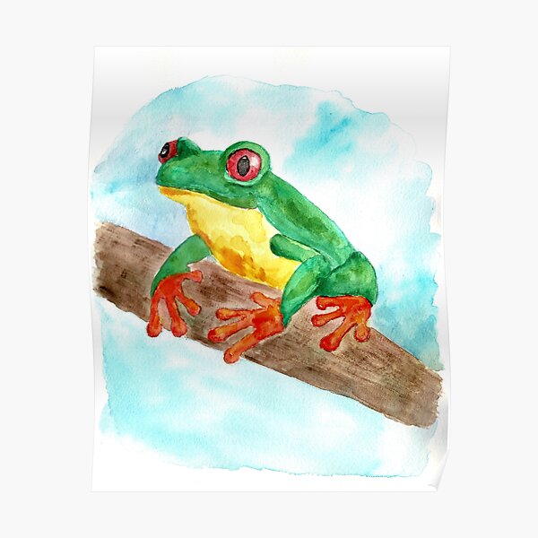 "Green Tree Frog" Poster for Sale by SassieDesign | Redbubble