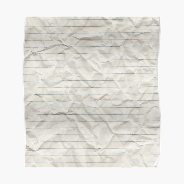 "Crinkled lined paper" Poster by NemJames | Redbubble