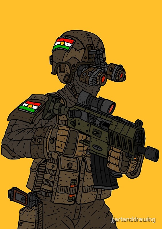"kurdish special forces. kurdistan peshmerga soldier" by JJ ADX | Redbubble