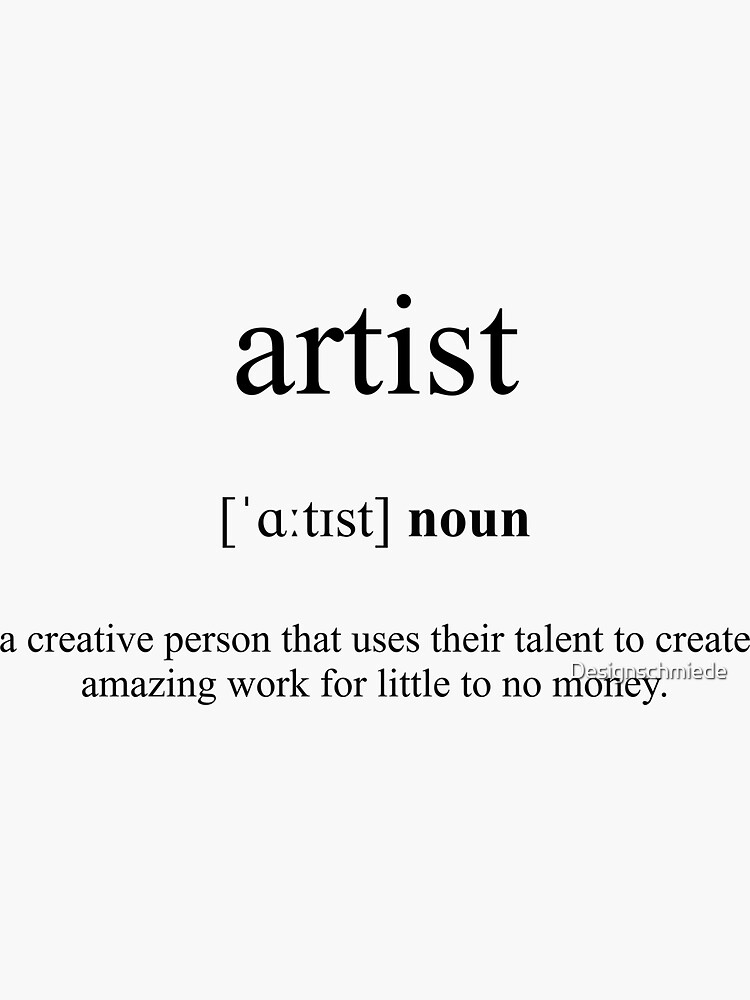 "Artist Definition | Dictionary Collection" Sticker for Sale by ...