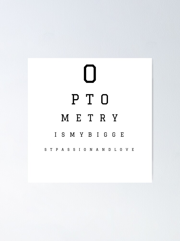 Póster «Optometría optometrista amor oftalmología texto cuadro de ...