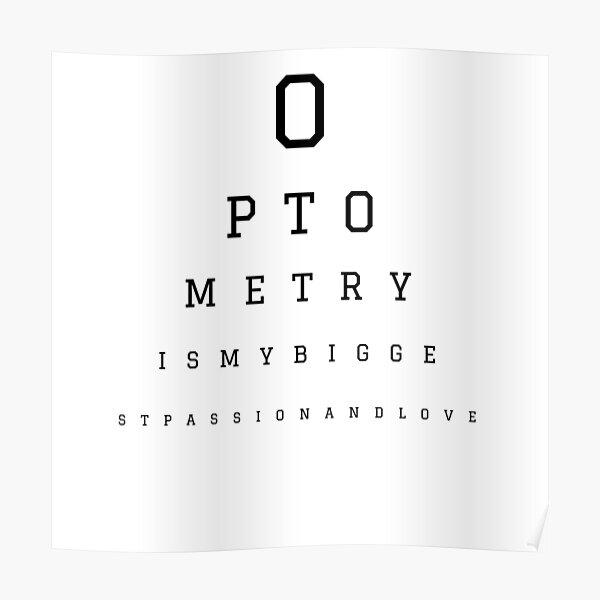 Póster «Optometría optometrista amor oftalmología texto cuadro de ...