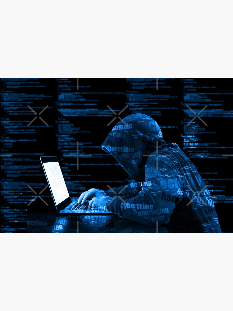 "Hoody hacker cybersecurity blue computer code information security ...