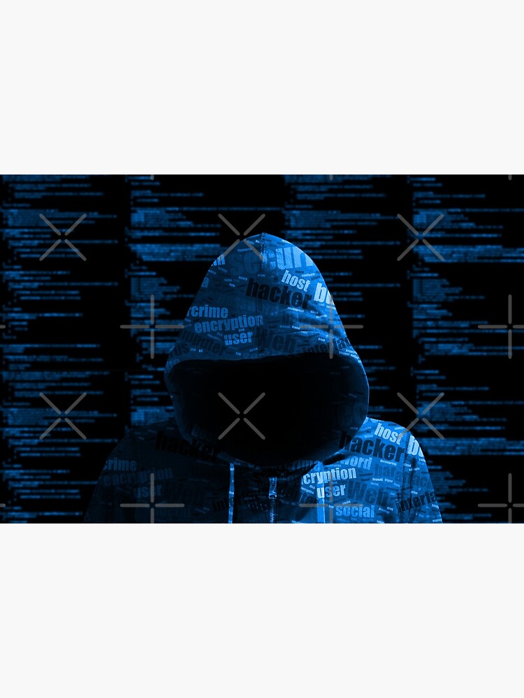 "Hoody hacker blue cybersecurity computer code" Poster for Sale by ...