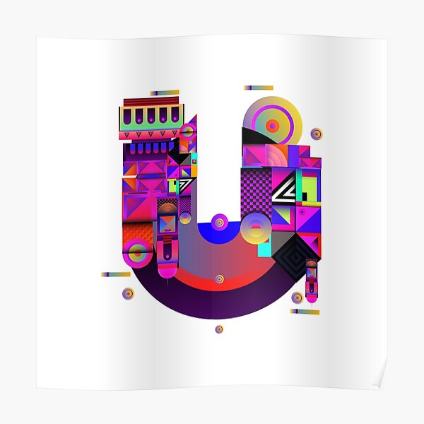 "Colorful Alphabet, Letter U" Poster for Sale by Space-Bug | Redbubble