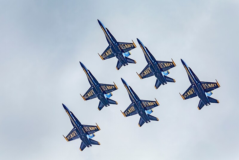 "Blue Angels 6-Ship" by Kay Brewer | Redbubble
