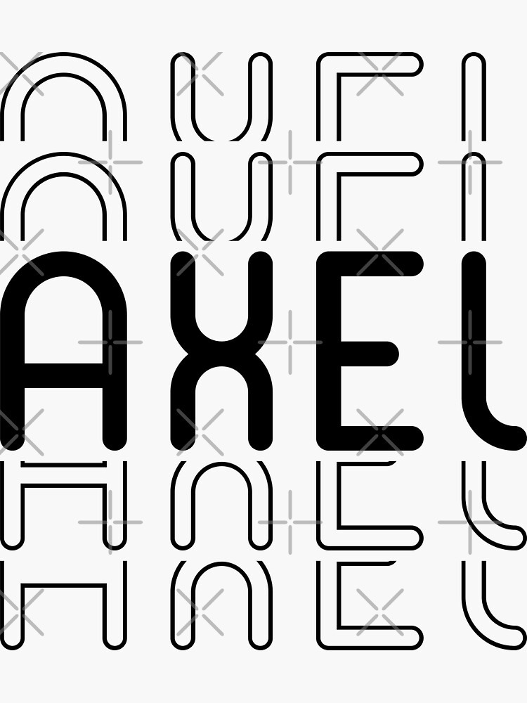 Pegatina «Nombre Axel en estilo blanco y negro» de Time-is-Money ...