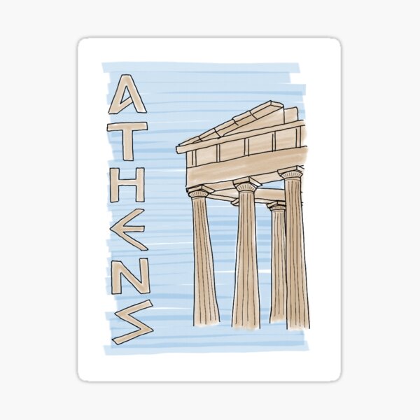 "Athens Greek Parthenon Sticker" Sticker for Sale by demitra28 | Redbubble